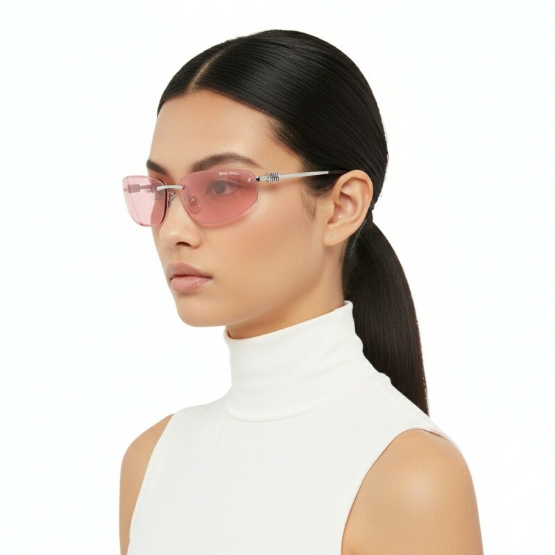 Óculos de Sol Miu Miu MU A50S Prata Espelhado Rosa | Ótica Rio Branco